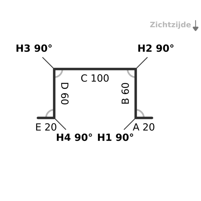 Omega profiel | Zink Walsblank | Op maat